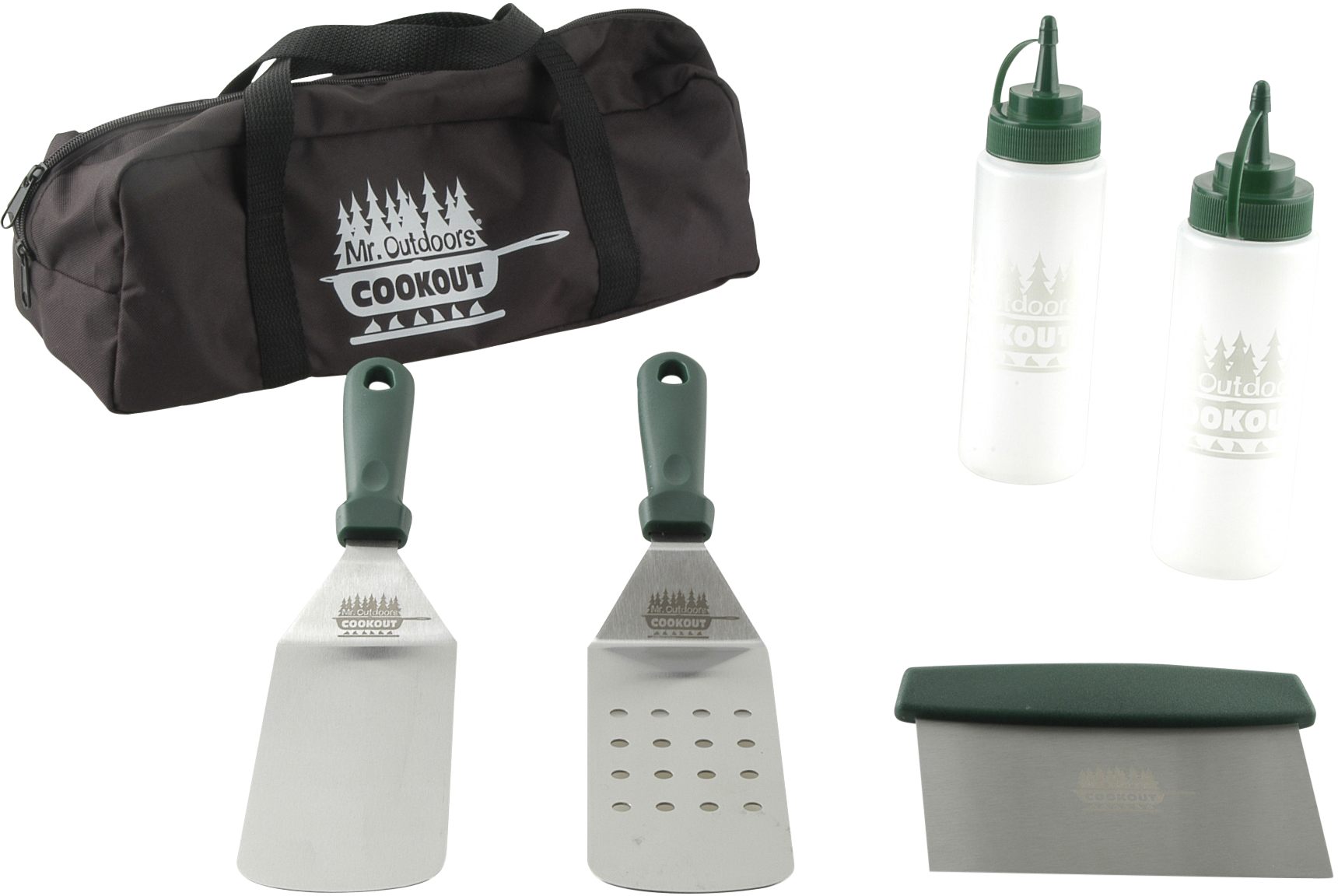 Mr. Outdoors Cookout 5-Piece Steel Griddle Accessory Pack with Carry ...